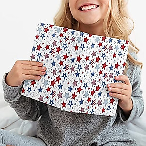 DIYFLASH American Flag Stars Book Covers for Soft Cover Books Book Dust Jacket Covers Washable Durable Reusable Polyester Textbook Covers Book Case Cover for Kids,Teen, Adult 15.7×9.8 in