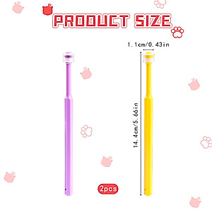 Mozeat Lens Small Cat & Dog Toothbrush, 2 Pack 360 Degree Soft Silicone Pet Toothbrush Cat Dental Care Dog Oral Hygiene Deep Clean Pet Teeth Cleaning Kit (Small Size, Orange/Purple)