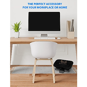 Ephyrus Adjustable Under Desk Footrest - Ergonomic Black Foot Rest with 3 Height Position - 30 Degree Tilt Angle Adjustment for Home, Office with Massage Surface for Improved Circulation and Posture