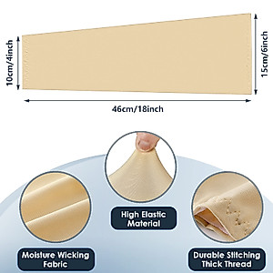 8 Pieces Plus Size Full Arm Sleeves UV Sun Tattoo Arm Sleeve Cooling Arm Compression Covers Tattoo Cover Up for Women Men (Beige)