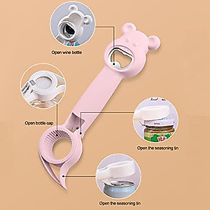 4 in 1 Multi Function Can Opener Bottle, Multi Kitchen Tool for Jelly Jars, Wine, Beer and other, Bottle Opener to Protect the Nail Use for Children, Elderly and Arthritis Sufferers