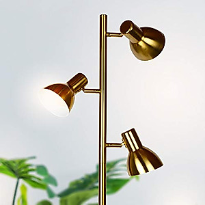 Brightech Ethan Floor Lamp, Dimmable Standing Lamp for Bedroom Reading, Great Living Room Décor, Modern LED Lamp for Living Rooms, Tall Tree Lamp for Offices - Brass