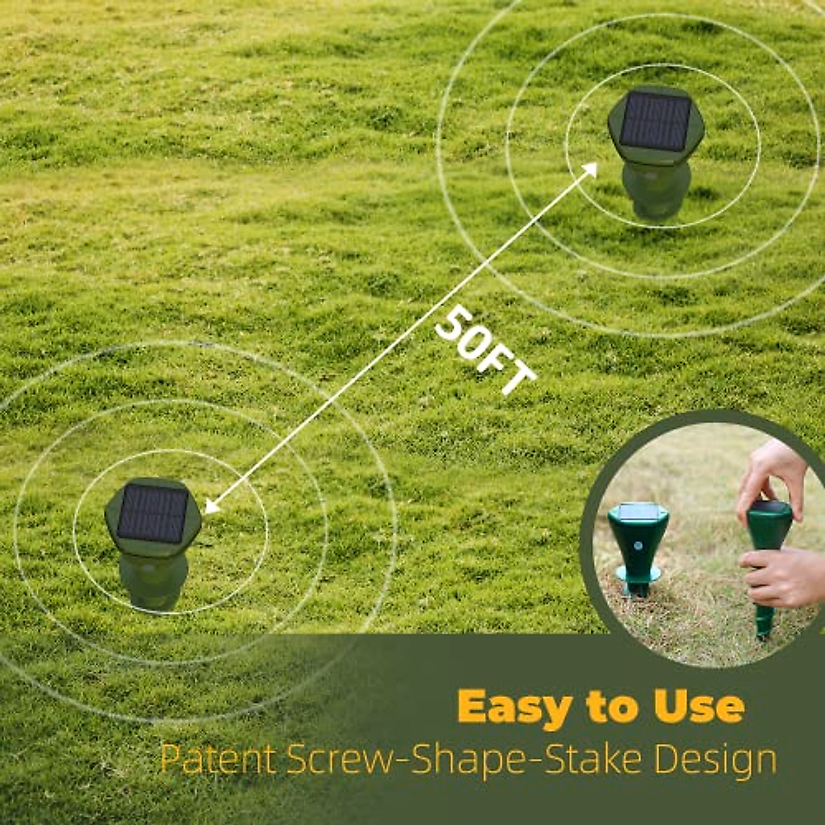 Mole Repellent Screw Solar Powered Outdoor Groundhog Deterrent ...