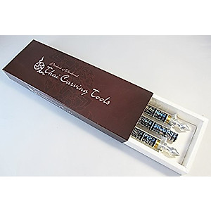 SET 3 THAI FRUIT AND SOAP CARVING KNIFE KNIVES BRASS HANDMADE BLACK COLOR