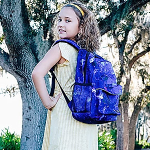 Fenrici Galaxy Kids Backpack and Lunchbox Bundle for Girls, Boys, Teens (Galaxy Purple)