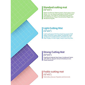 Gwybkq Cutting Mat for Cricut Maker 3/Maker/Explore 3/Air 2/Air/One 8 Pack 12x12 VarietyGrip Cut Replacement Accessories Green/Blue/Purple/Pink Card Adhesive Sticky Pads