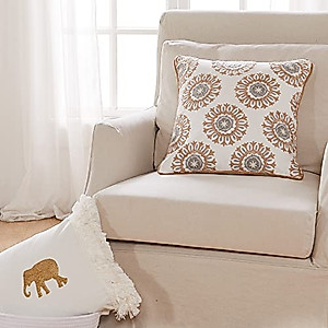 Levtex Home - Nacala - Decorative Pillow (18X18in.) - Mini Medallions - Taupe, Grey and White