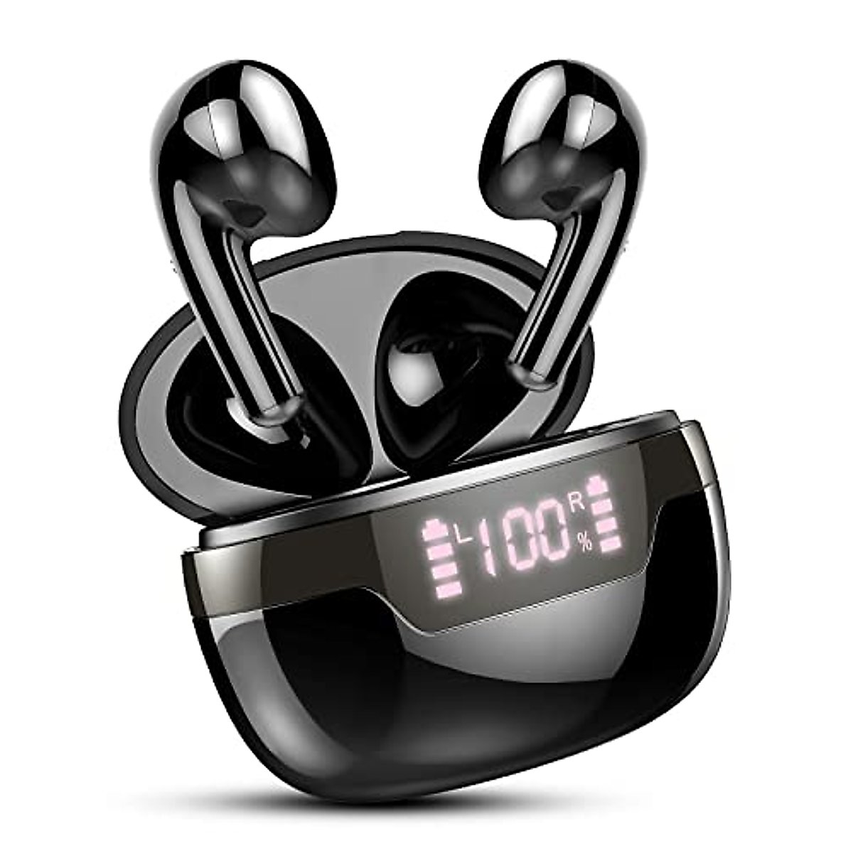 Wireless Earbud, Bluetoth 5.2 Headphones IP7 Waterproof in Ear Earphones with LED Power Display, Stereo Sound Bluetoth Earbud with Built in Mic, 8H Single Playtime and Type-C Fast Charging Case