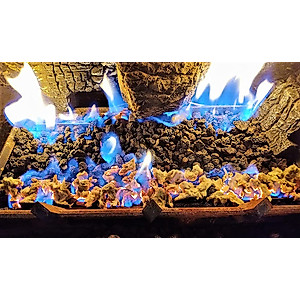 Gas Fireplace Logs ~ Glowing Ember's ~ Premium Rock Wool ~ 3 1/2 Ounces ~ Convenient Storage Hanging Hole ~ Vented Natural Gas Or Liquid Propane Fuels Friendly