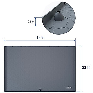 Under Sink Mat – 34 x 22-inch Kitchen Sink Mat – Silicone Sink Protector for Bathroom and Kitchen Floor – Kitchen Floor Mat with Drainage – Cabinet Mat Protector for Spills, Leaks