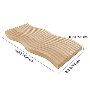 Enkrio Wood Serving Tray Decorative Tray Wood Trays Wooden Breakfast Tray Kitchen Serving Tray Wave Shape Cheese Board for Bread Meat Vegetables Wooden Tray for Home Bathroom Coffee Table Decor