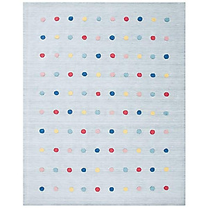 SAFAVIEH Kids Collection 5' x 8' Grey SFK803F Handmade Polka Dot Wool Area Rug