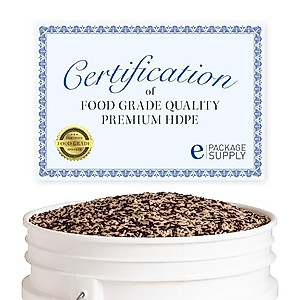 ePackageSupply 3.5 Gallon White Bucket with Blue Gamma Screw on Lid (Pack of 6), Food Grade Storage, Premium HPDE Plastic, BPA Free, Durable 90 Mil All Purpose Pail, Made in USA