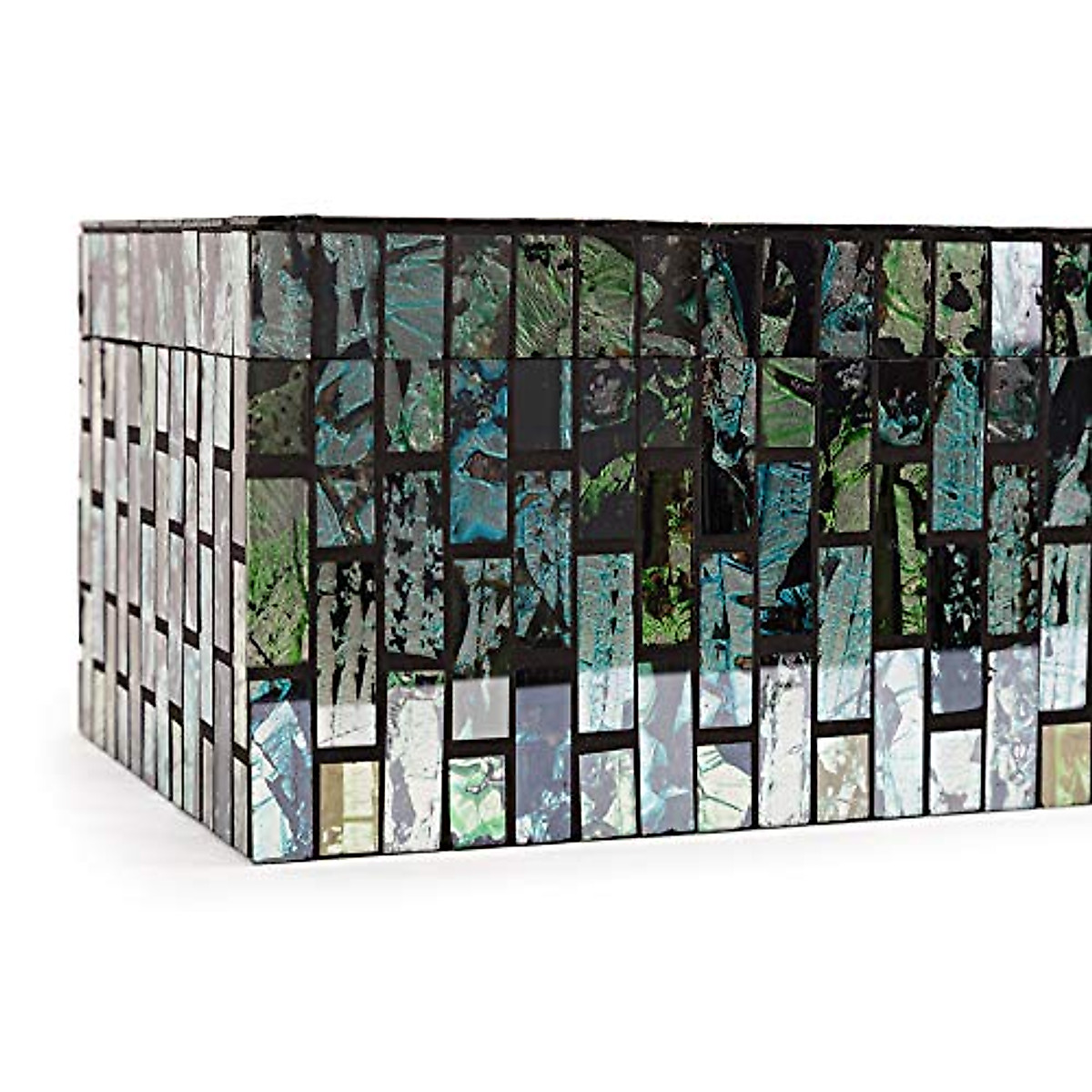 IMAX 96114-3 Aramis Set of 3 Mosaic Boxes, Black/Blue