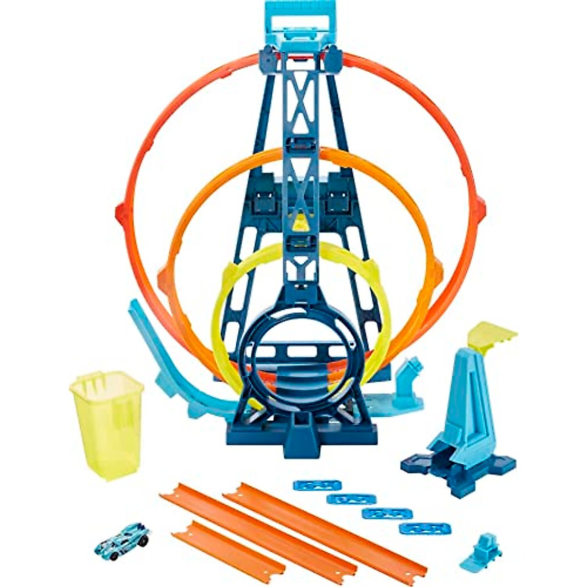 Hot Wheels Track Builder Playset Triple Loop Kit, Multiple Configurations, Connects to Other Sets, 1:64 Scale Toy Car