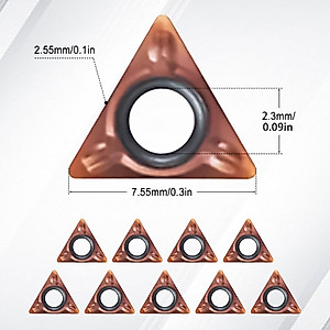 10Pcs Triangle Cutter Heads for Pneumatic Chamfering Machine,Carbide Turning Inserts for Mini Pneumatic Chamfering Tool Replacement Lathe Blades for Deburring on Steel Metal (Triangle Cutter Heads)