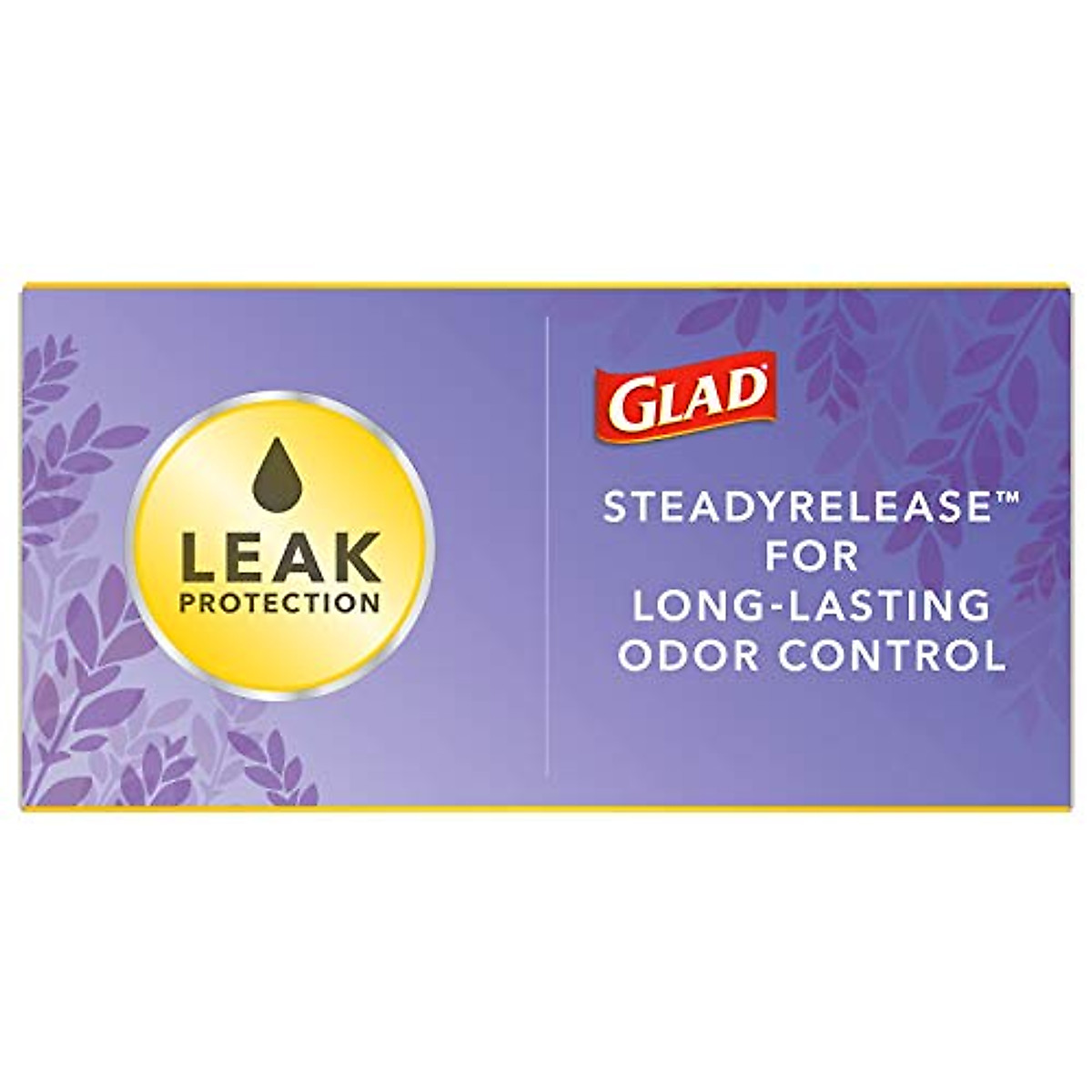 Glad ForceFlex Tall Kitchen Drawstring Trash Bags 13 Gallon White Trash Bag, Mediterranean Lavender scent with Febreze Freshness 80 Count (Package May Vary)