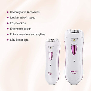 KEDA Epilator Smooth Glide Epilator for Women Face Rechargeable Epilator for Women Facial Hair Remover for Women Epilator Face Bikini Hair Removal Epilator