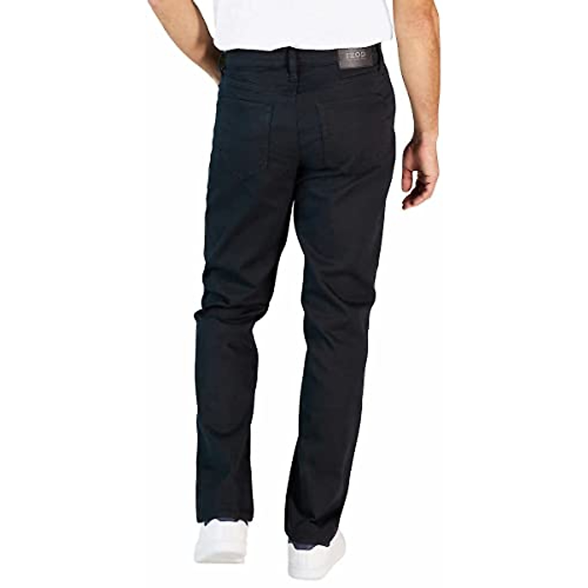 IZOD Mens Mid-Weight Comfort Stretch Knit Denim 5 Pocket Pant (as1, Waist_Inseam, Numeric_34, Numeric_34, Regular, Regular, Black, 34W x 34L)