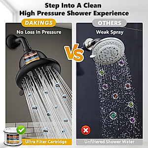 DAKINGS Filtered Shower Head, High Pressure 16-Stage Shower Head Filter for Hard Water Luxury 7 Settings Adjustable Water Softener Shower Head Remove Chlorine and Harmful Substances