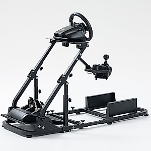 Supllueer Racing Simulator Cockpit with Dual Reinforcement Arm Compatible with Logitech G25 G27 G29 G920 G923 Thrustmaster T300, Steering Wheel Stand, Wheel Pedals and Seat Not Include