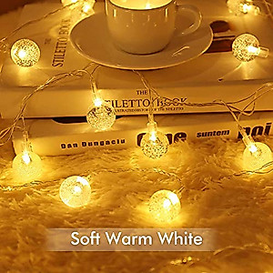 Battery Operated Globe String Lights,Water Proof 33 FT 80 LED Crystal Ball String Lights 8 Modes With Remote Control ,Indoor Outdoor LED Fairy Lights for Home, Christmas, Party Patio, Warm White