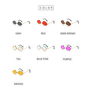 ENTHYI Cloud lightning Sunglasses for Women/Men Rimless Wave Glasses Eyewear for Party Rimless Sun glasses (blue/pink)