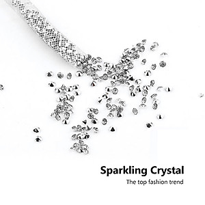 Jawmoy Pack-1 Bling Car Keychain, Rhinestones Keychain Accessories, Metal Crystal Key Chain Ring (Silver)