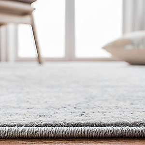 SAFAVIEH Brentwood Collection Runner Rug - 2' x 12', Light Grey & Ivory, Medallion Distressed Design, Non-Shedding & Easy Care, Ideal for High Traffic Areas in Living Room, Bedroom (BNT832F)