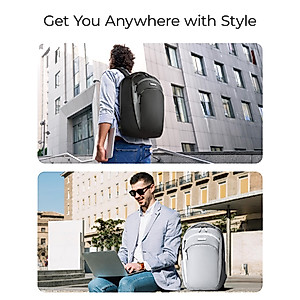 Travel Backpack for Men, BAGSMART 35L Carry On Backpack Flight Approved for Weekend Trip, Women/Mens Laptop Backpack for Work Commuter School with 17.3 inch Laptop Compartment & Water-resistant, Black