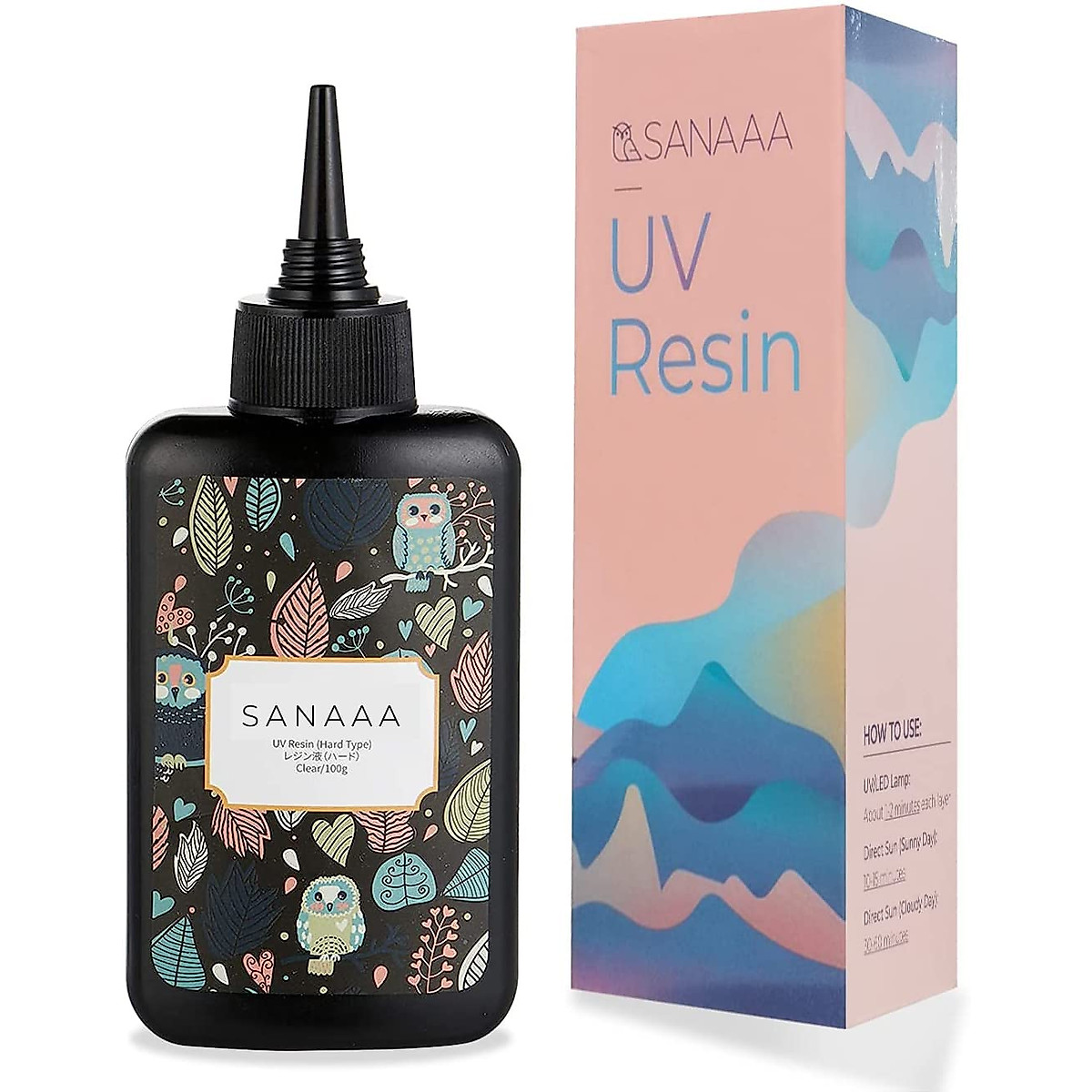 SANAAA UV Resin Clear Hard Type 100g Transparent UV Solar Curing Resin for DIY Earring Pendant Jewelry Making