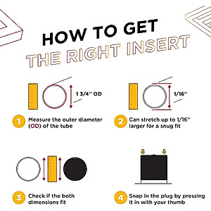 Made in USA Prescott Plastics 1.75" Inch Round Rubber Hole Plugs, Inserts (4 Pack), Black Rubber Caps for Metal Tubing, Fence and Auto Body, Glide Insert for Pipe Post, Chair Legs and Furniture Legs