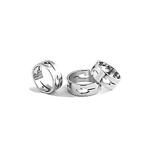 21 Holiday Hollow Lightning Bolt Chunky Stainless Steel Band Rings for Women Men Boys Girls Punk Minimalist Wide Flat Finger Knuckle Fashion Engagement Statement Boyfriend Girlfriend Son (7), 4200