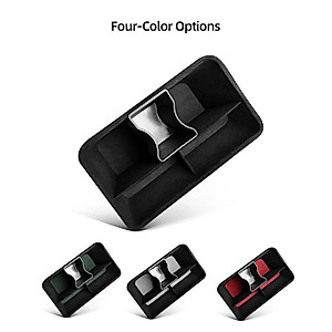 Alfanxi Rear Center Console Organizer Box Alcantara Material Storage Tray Compatible with Tesla Model Y (Green)