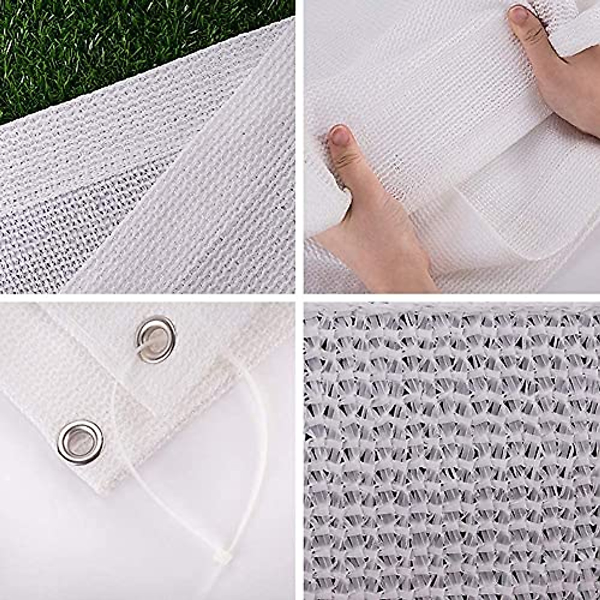 ALBN-Shading net Patio Shade Netting HDPE UV Protection with Eyelet Fits Outdoor Balcony Garden Plant Cover (Color : White, Size : 1x5m)
