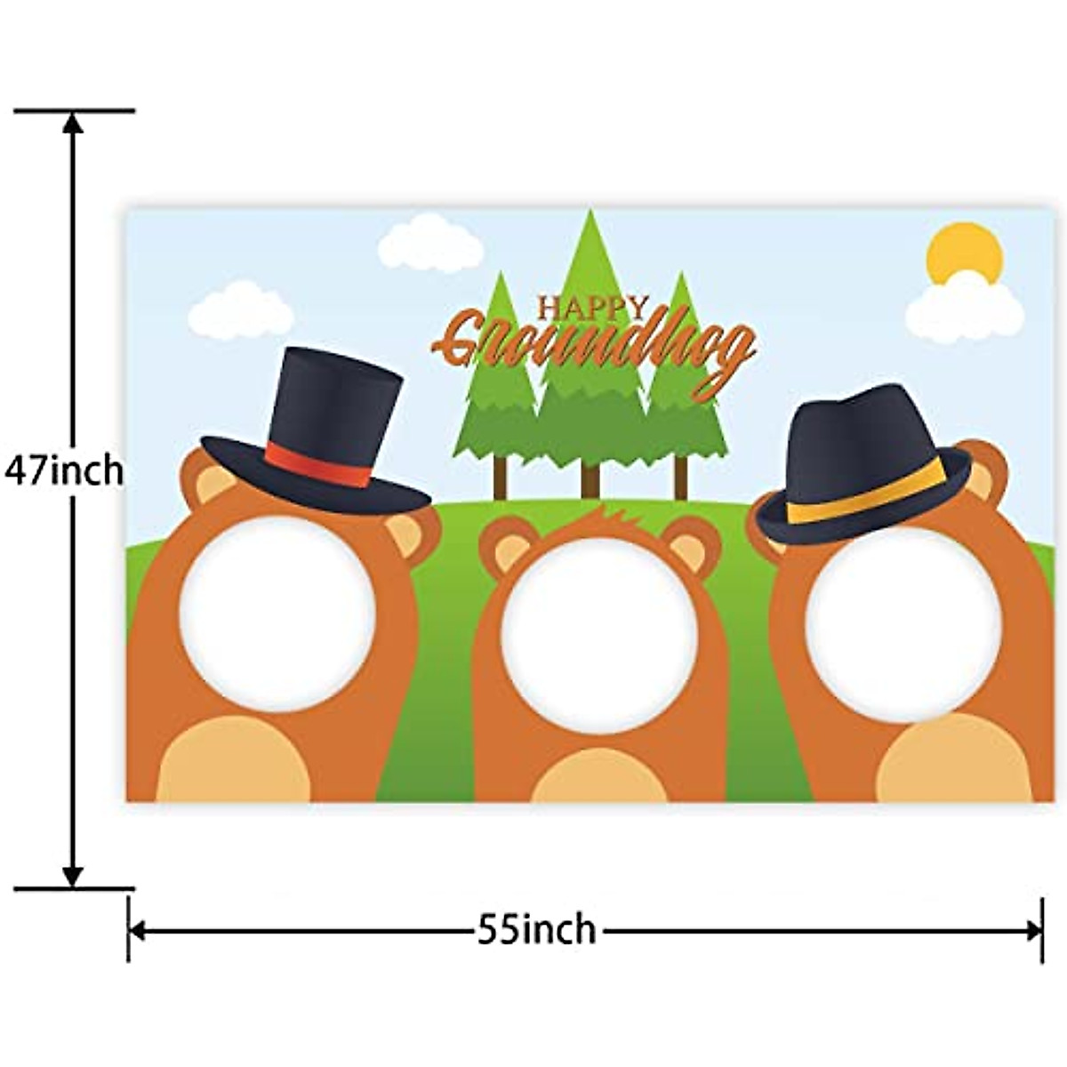 Happy Groundhog Day Banner Cute Animals Theme Pretend Play Party Game Decor Decorations for Season Forecast 1st Birthday Party Spring February 2nd Holidays Festival Groundhog Day Supplies Background