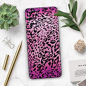 DesignSkinz Hot Pink Cheetah Animal Print Protective Vinyl Decal Wrap Skin Cover Compatible with The Samsung Galaxy S20 (Screen Trim & Back Glass Skin)