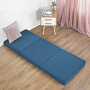 Olee Sleep 4 inch Tri-Folding Memory Foam, Narrow Twin Trifold Topper, Green