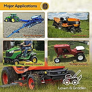 WEIZE 16x6.50-8 Lawn Mower Tires with Rim, 3" Offset Hub, 3/4" Bearing, 16x6.5-8 Tractor Turf Tire, 4 Ply Tubeless, 615lbs Capacity, Set of 2