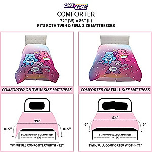 Franco Kids Bedding Super Soft Reversible Comforter, Twin/Full, Care Bears