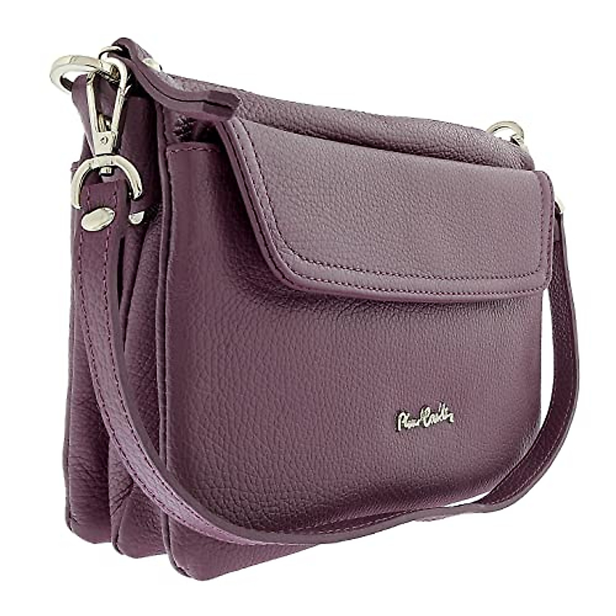 Pierre Cardin Lavender Leather Small Clutch Crossbody Bag for womens