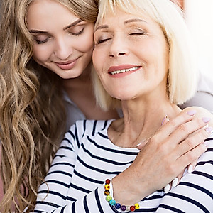 MADAOGO 60th Birthday Gifts for Women, Chakra Bracelet with Sweet 60th Charm, Turning 60 Gift Ideas, 1963 Birthday Gifts for Women, Birthday Gifts for Mother, Grandma