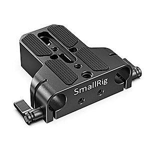 SmallRig Camera Base Plate with Rod Rail Clamp, Baseplate for Sony A6500 A6600 A6300, for Panasonic GH5 GH6, for Sony A7 Series, for Canon R5 R6, Both for Cameras & Cages - 1674