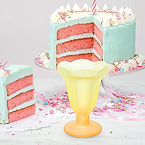 Luxshiny Ice Cream Cup Frosted Glass Dessert Bowl Juice Beverage Container Wine Cocktail Glasses Smoothie Cup for Summer Hawaiian Luau Party Favors