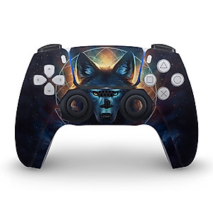 Dreamcatcher Wolf Art Mix Matte Vinyl Faceplate Sticker Gaming Skin Case Cover Compatible with Sony Playstation 5 PS5 Digital Edition Console and DualSense Controller
