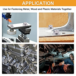 M6 x 12/16/20/25/30mm Flanged Hex Bolts and M8 x 16/20/25/30mm Flange Hexagon Screws, VIGURE 228PCS Stainless Steel 18-8 (304) M6-1.0 M8-1.25 Bolts Nuts Flat Lock Washers