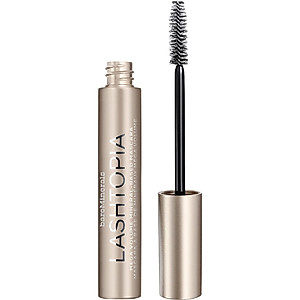 bareMinerals Lashtopia Mega Volume Mineral-Based Black Mascara, Volumizes Eyelashes, Nourishing + Conditioning, Smudge + Clump-Resistant, Vegan