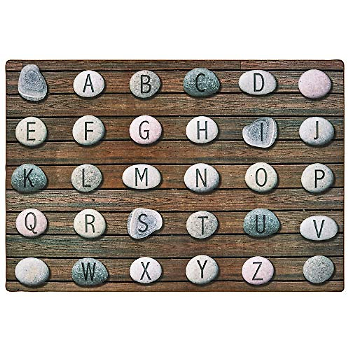 Carpets for Kids Pixel Perfect 60216 Alphabet Stones Seating Rug 6ft x 9ft Rectangle