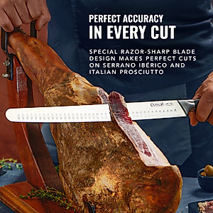 Cutluxe Extra-Long 14" Slicing Carving Knife – Brisket Knife, Razor Sharp Meat and BBQ Knife – High Carbon German Steel – Full Tang & Ergonomic Handle Design – Artisan Series