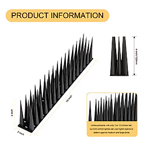 OFFO Bird Spikes Pigeon Outdoor Deterrent Spikes for Cat Keep Birds Raccoon Woodpecker Away Covers 8 Feet(244cm), Black